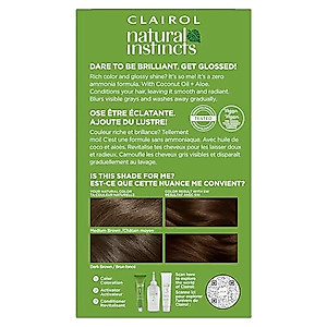 Clairol Natural Instincts Demi-Permanent Hair Dye, 5W Medium Warm Brown Hair Color, Pack of 1