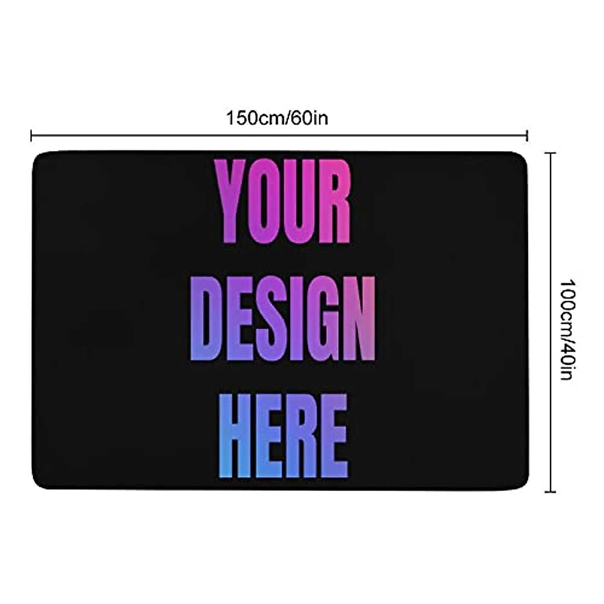 AmaUncle Custom Rug Personalized Add Logo Image Rugs and Mats Pictures for Home Derative Customized Area Rug Bedroom Carpet Print Black, 60 X 40 inch