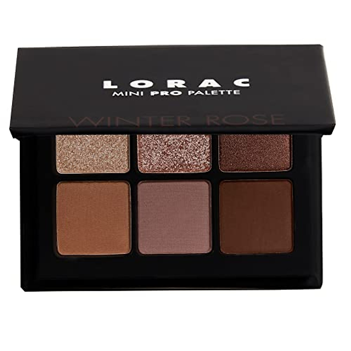 LORAC Mini PRO Matte & Glitter Eyeshadow Palette, Winter Rose | Luxuary Makeup Pallete | Metallic Colors | Cruelty Free, Gluten Free, Vegan