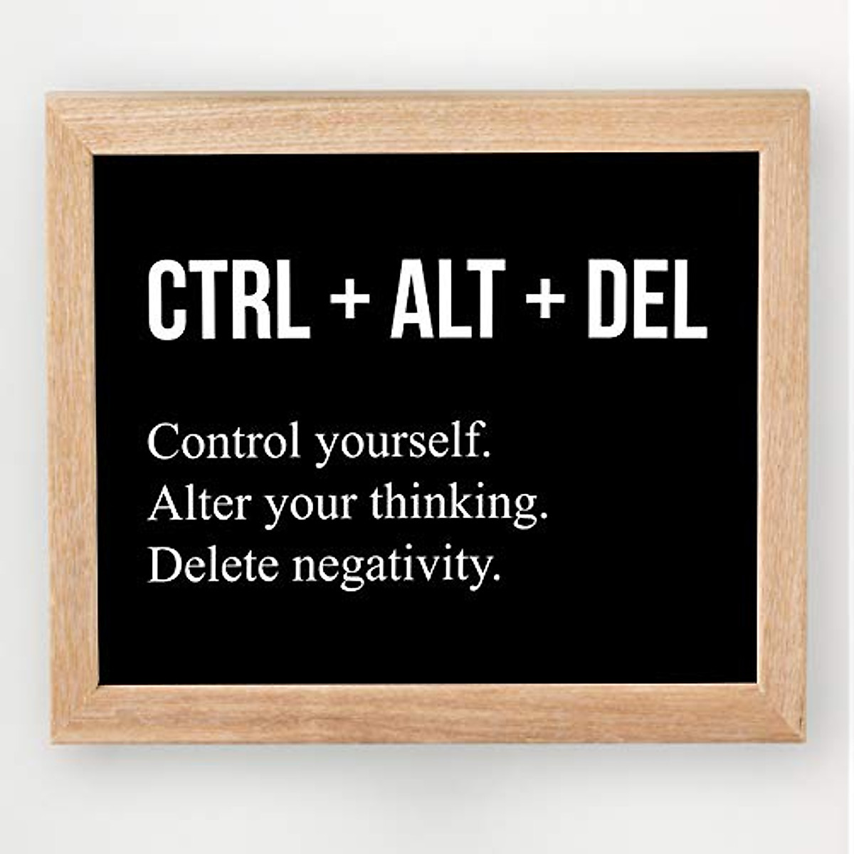 "CTRL+ALT+DEL" Inspirational Motivational Wall Art & Decor-Positive Quotes Poster Prints 8x10-Home Office Desk-Classroom Decor-Success Sayings-Encouragement Gifts for Men, Women, Teens-Ready to Frame.