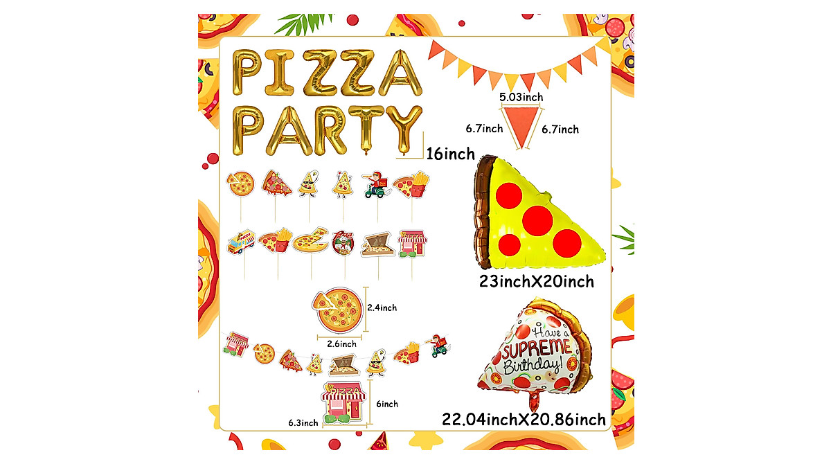 17 PCS Pizza Party Supplies for Kids - Fun & Festive!