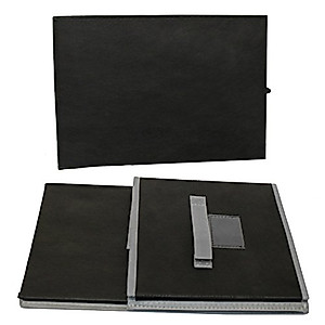 EarthWise Storage Bin Basket Box Collapsible Container Foldable Stackable Fold Flat Shelf Cabinet with Lid Cube Organizers (Set of 3) 1 Large 2 Medium (Black/Grey)