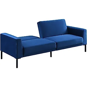 STP-Y Velvet Convertible Upholstered Convertible Folding Futon Couch Sofa Bed, Foldable Loveseat, Loveseats Furniture for Compact Small Space, Dorm, Living Room Apartment, Office