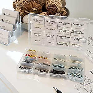 Qualihome Household Repair and Hanging Kit: Screws, Nails, Wall Anchors, Cup Hooks, Picture Hangers, Push Pins, and More