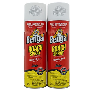 Bengal Roach Spray, Odorless Stain-Free Dry Spray, 2-Count, 16 Oz. Aerosol Cans