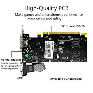 QTHREE GeForce 210 Graphic Card,1024 MB,DDR3,64 Bits,HDMI,DVI,VGA,589 MHz Core Frequency Desktop Video Card for PC Working,DirectX 10.1, OpenGL 3.3,PCI Express x16,Low Profile