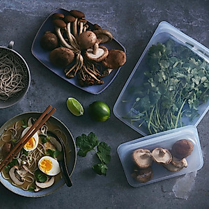 Stasher Platinum Silicone Food Grade Reusable Storage Bag, Clear (Bundle 4-Pack Large) | Reduce Single-Use Plastic | Cook, Store, Sous Vide, or Freeze | Leakproof, Dishwasher-Safe, Eco-friendly