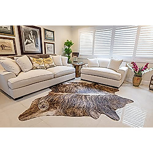 Genuine Brindle Cowhide Rug Large Size 6 x 7-8 ft. 180 x 240 cm