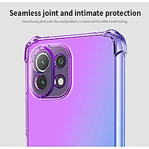 Chengmi ZMONE Phone Case for Oppo Reno 5 LiteOppo A94 4G F19 Pro Case with Screen Protector 2 Pack, Clear Gradient Soft TPU Bumper Slim AntiScratch Shockproof Protective Cover BluePink