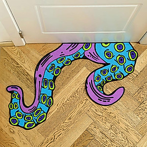 MSTOFFY Cute Tentacle Octopus Small Unique Non Slip Area Rug Door Mat Trendy Preppy Funny Rugs for Living Room Indoor Mat Welcome Doormat Indoor Carpet Funky Decorative Mats
