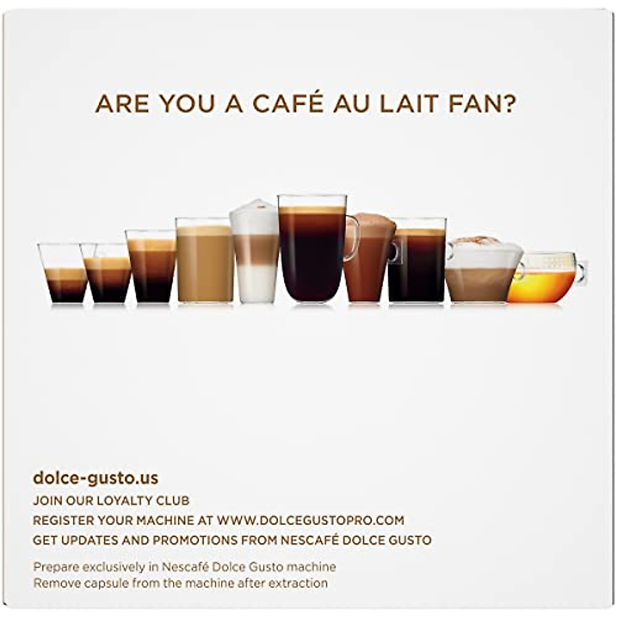 Nescafe Dolce Gusto Coffee Pods, Cafe Au Lait,16 Count (Pack of 3)