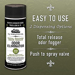 E.J. Wheaton Co. Odor Eliminator, Total Release Odor Fogger, 3 Pack, Effectively Deodorizes and Neutralizes Foul Odors on Contact, Fresh Scent (6 OZ)