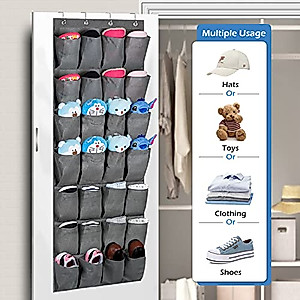KEETDY 28 Large Pockets Over The Door Shoe Organizer and 12 Large Clear Pockets Hanging Shoe Organizer