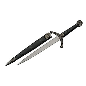 16" Silver Spear-Point Replica Medieval Celtic Knot Knife with Scabbard