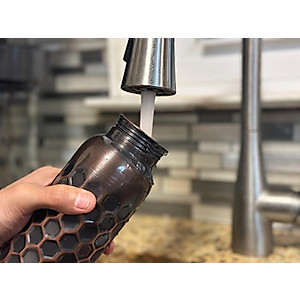 Craft Trade Copper Ayurveda Copper Water Bottle for Drinking 32oz Antique Black Diamond Pure Copper Water Bottle Travel Water Bottle for Gym, Office, Hiking, Outdoor – Ayurvedic Hammered Water Vessel