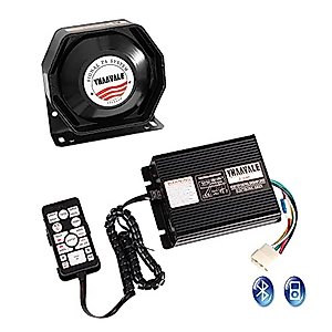 YHAAVALE MP3 Multifunction Police Siren,Bluetooth Y300 Amplifier,Metal Flat Speaker,Electric Emergency Signal Division PA System for Vehicles
