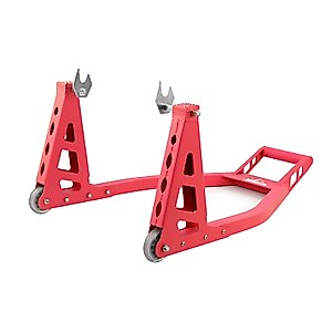 Ruedamann 550 lbs Capacity Motorcycle Stand,Adjustable 9.8"-13.8"W Motorcycle Rear Lift,Motorcycle Storage Lift Stand, Wheel Lift Stand for Sport Bikes,Dirt Bikes,Rear stand, Red