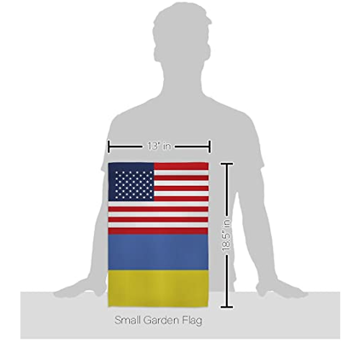 Ukrainian Flag Ukraine US Friendship Garden Ucrania Home Decor Indoor Tapestry World Country - Outdoor Decorations House Banner Wall Hanging Small Yard Stand With Ukrainian Gifts Made In USA