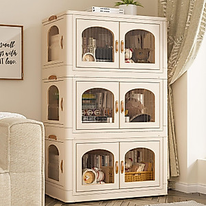 EnHomee 75GAL Storage Bins with Lids Stackable Storage Bins with Wheels Large Storage Bins Storage Containers for Closet Organizers and Storage Plastic Drawer Storage for Bedroom Office Kitchen Roomy