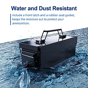 PATRON 30 Cal Ammo Can Metal 9mm Ammo Box storage crate case For Shotgun bullet Rifle Nerf Ammunition Waterproof case-gard organizer(Black)