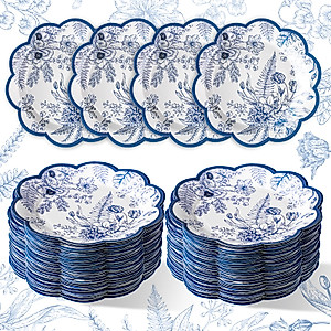 Suttmin 100 Pcs Paper Plates Disposable Paper Plates Party Supplies Dinner Dessert Plates Serving Tray Tea Party Plates for Wedding Birthday Party Baby Shower Bridal Shower Supplies(Classic)