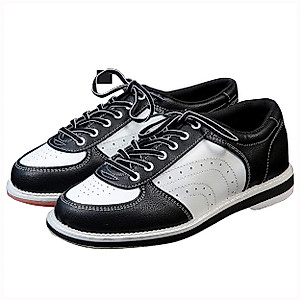 DAMANDO Ladies Bowling Shoes, Bowling Trainers with Sliding Soles Casual Lawn Bowls Shoes for Women,White,8