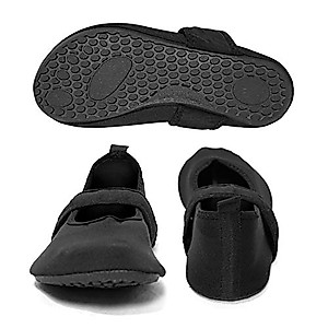 Nufoot Futsole Women's Soft-Sided Shoes for Indoors/Outdoors, Foldable & Flexible Footwear for Sport, Exercise, Yoga or Travel, Dance Shoes, Black, Small