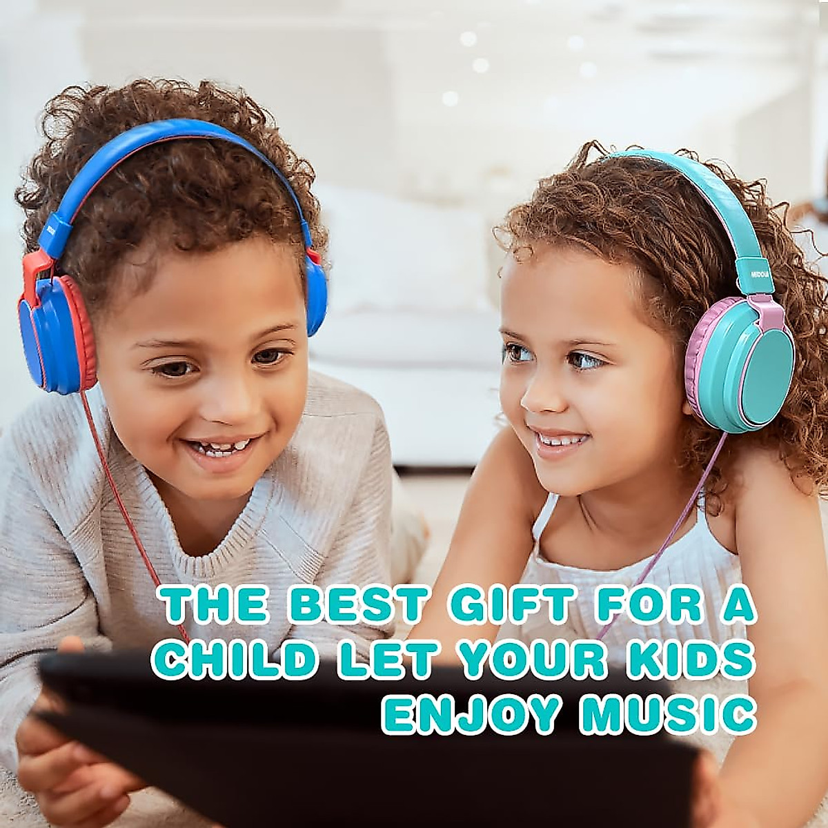 MIDOLA Headphone Kids Volume Limited 85/110dB Wired Over-Ear/On-Earr Foldable Headset with Inline Cable AUX 3.5mm Cord Mic for Boy Girl Child PC Notebook Tablet Purple