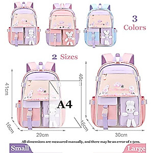 Purple Rabbit Backpack Cute Teenage Lightweight Waterproof Travel Bag Birthday Gifts Backpacks (Rabbit Purple, Large)