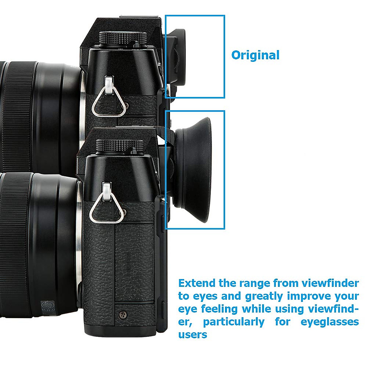 Soft Silicon Camera Viewfinder Eyecup Eyepiece Eyeshade for Fujifilm Fuji X-T30II X-T30 II X-T20 X-T10 Eye Cup Protector Cushion (Hot Shoe Mount Installation)