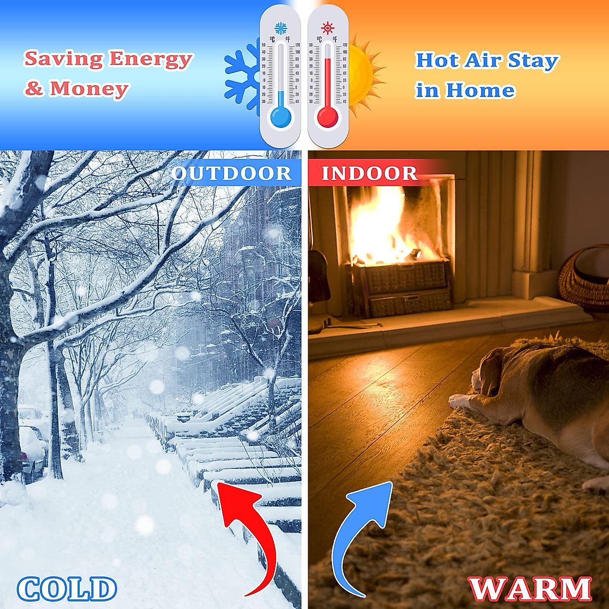 My OLi Under Door Draft Stopper Decorative Wind Stopper 36 inch for Door & Window Noise Blocker Gap Stoppers Window Sealer - Christmas Reindeer