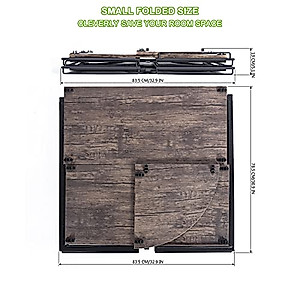 Geniqua 3-Piece L-Shaped Wooden Computer Folding Table Corner Desk Space-Saving Industrial Style PC Laptop Desk for Workstation Home Office