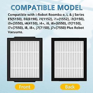 Filter Replacement for iRobot Roomba e, i and j Series i7 i7+/plus i3 i3+ E5 E6 E7 i4 i6 i6+ i8 i8+ Robot Vacuum Cleaners parts, 9 Pack High Efficiency 4639161 Filters