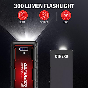 DBPOWER Jump Starter 4000A Peak 88.8Wh Portable Car Jump Starter (Up to All Gas/10L Diesel Engine) 12V Auto Battery Booster Pack with Smart Clamp Cables, Quick Charger, LED Light Jump Box