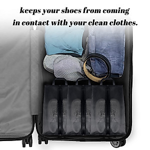 Moyad Shoe Bags for Travel Shoe Pouch with Zipper, Large Capacity Shoes Packing Bag Waterproof Shoes Storage Organizer for Men, Women - 1 Pack, Black