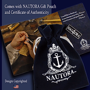 NAUTORA Blue Sea Turtle Necklace with Fine Enamel and Crafted in Sterling Silver and 18 Inch Double Link Chain