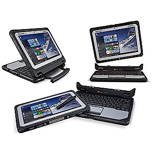 Panasonic Toughbook CF-20, 10.1" Multi Touch, 1920 x 1200, m5-6Y57@1.1GHz, 8GB, 256GB SSD, Wi-Fi, Bluetooth, Dual Pass, Webcam, Rear Camera, Emissive Backlit Keyboard, Win 10 Pro, 4G LTE (Renewed)