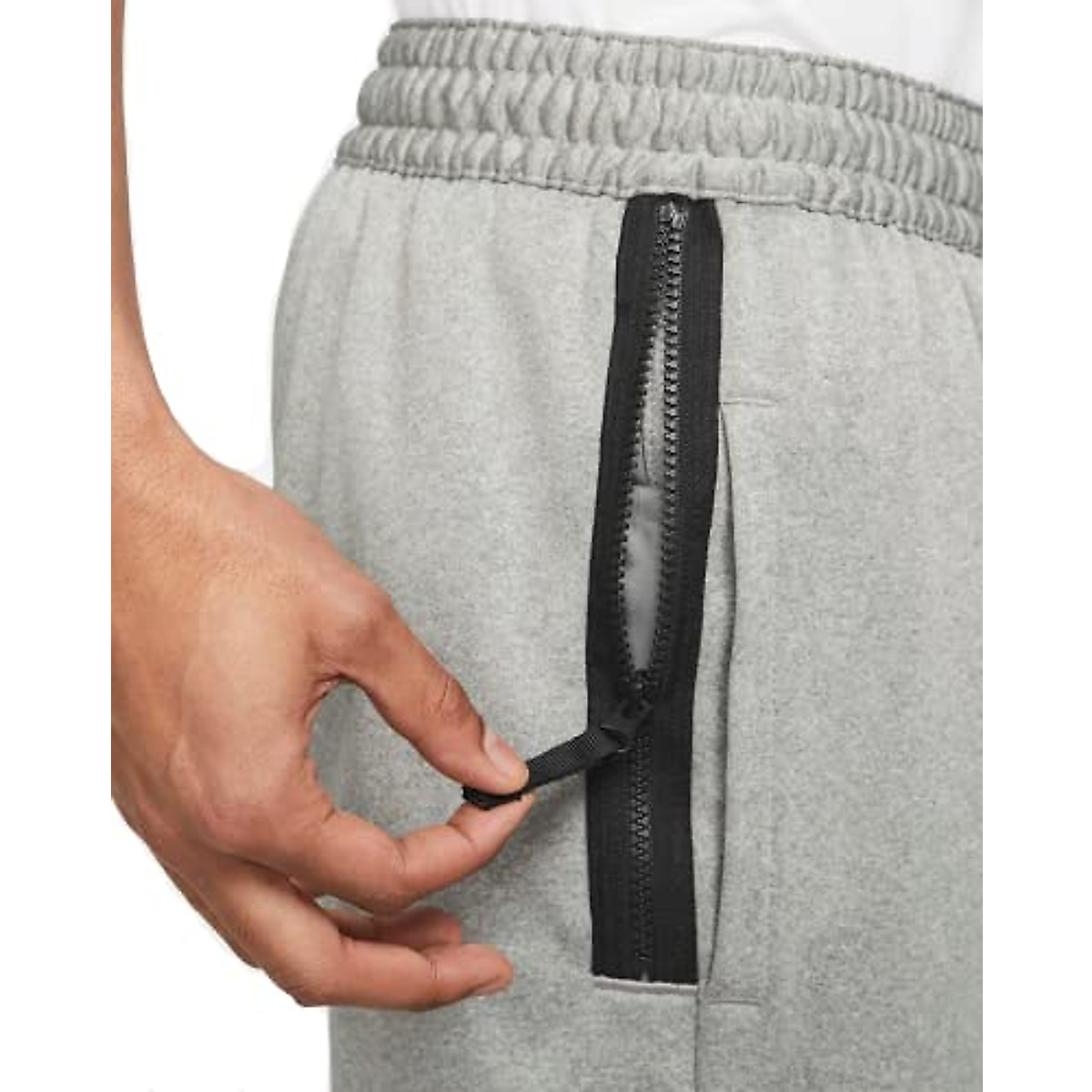 Nike "Therma" Men's Basketball Pullover Hoodie (DM0992-063) Dark Grey Heather/Black, Size: Large