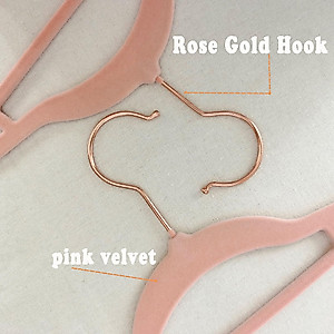 BGRQRIQ Pink Velvet Hangers 30 Pack,Clothes Hangers Velvet,Hangers Space Saving,Velvet Hangers Non Slip,Coat Hanger,Shirt Hangers,Adult Hangers 16.5 in with Tie Bar for Coat,Shirt (Pink, 30)