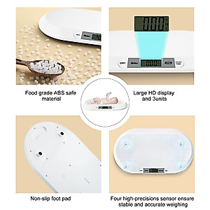 Meilen Pet Scale,Multi-Function Baby Scale 20kg 3units lb/kg/st for Baby Weight Toddler Health Infant Scale ABS Safety Material