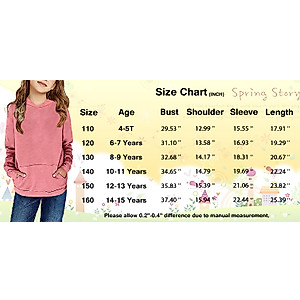 Haloumoning Kids Girls Fleece Pullover Hoodies Cute Leopard Printed Hooded Sweatshirts with Pockets 4-15 Years