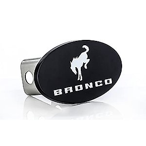 Ford Bronco Black Oval Trailer Tow Hitch Cover Plug (2" Inch)
