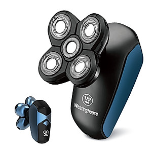 Westinghouse Head Shaver for Bald Men Electric Rechargeable Skull Shavers for Men Cordless Rotary Bald Head Shavers for Men with 5 Powerful Rotating Heads
