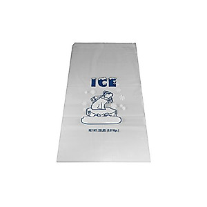 Inno-Pak 361802715 Drawstring Ice Bag, Polar Bear, 20 lb, 26" x 14" (Pack of 250)