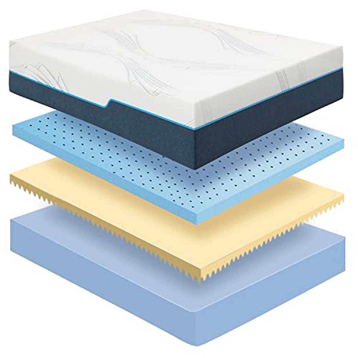 Nautica Home Exhilarate 12" Medium-Plush Gel Memory Foam Mattress with Cooling Air Flow and Pressure Relieving Foam Layers, Ice Lux Fabric Cover, Bed-in-a-Box, Queen, White