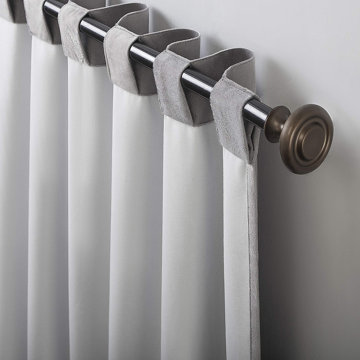 Sun Zero Hampshire Velvet Noise Reducing Thermal Extreme Total Blackout Back Tab Curtain Panel, 50" x 108", Gray
