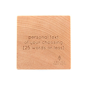 Smiling Tree Toys Personalized and Customizable Keepsake Baby Memorial Block, Handmade in The USA Using Natural Organic Wood