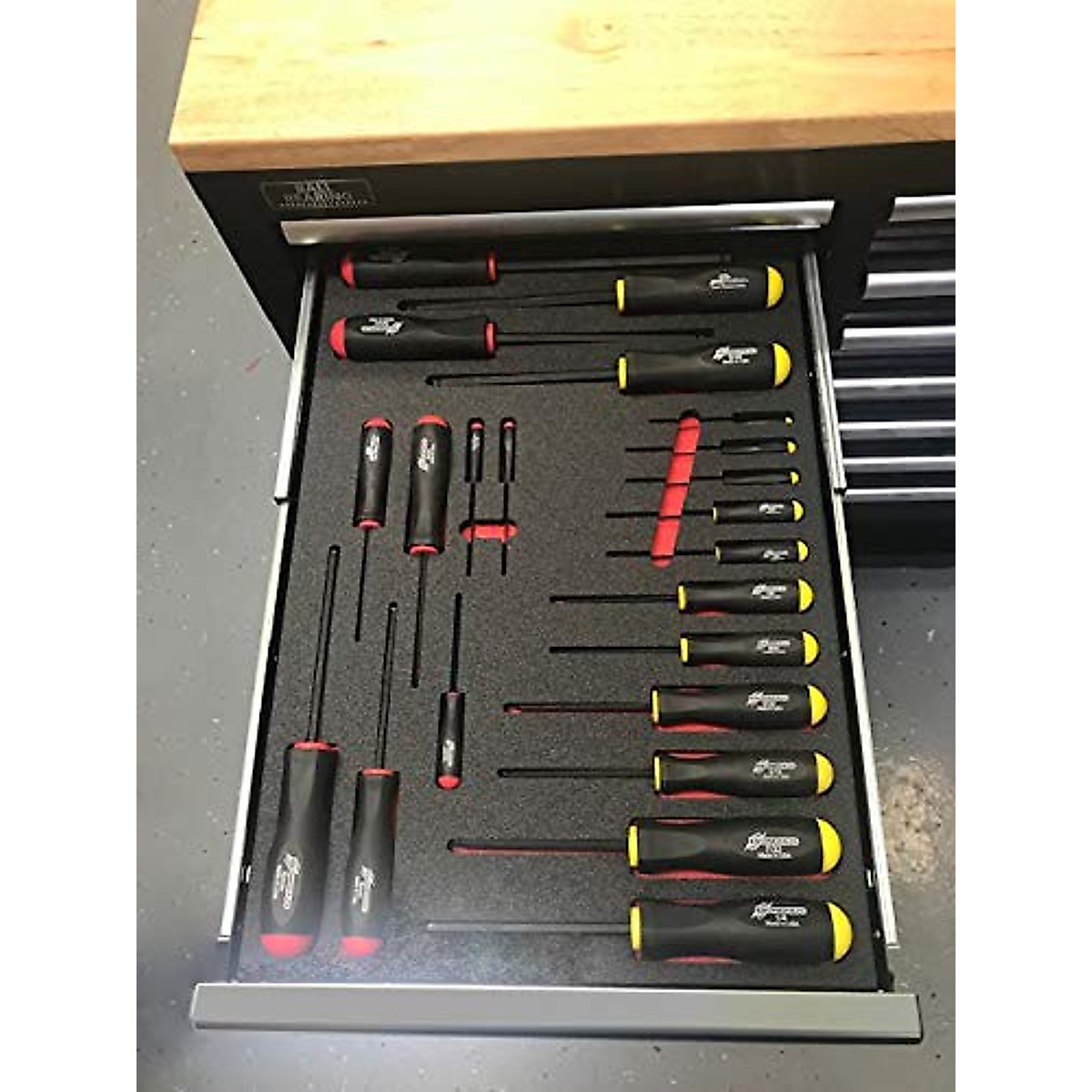 5S TOOL BOX SHADOW FOAM ORGANIZERS ( 2 COLOR) FITS CRAFTSMAN MODEL# 112225 TOP BOX (10.75" x 18.125", Black Top/Red Bottom)