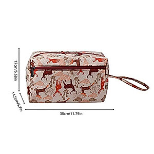 Katech Empty Yarn Bag Portable Knitting Bags Crochet Sewing Accessories Storage Organizer Travel Knitting Tote Bag Wrist Pouch for Holding Yarn Balls, Crochet Hooks and Short Knitting Needles (Brown)