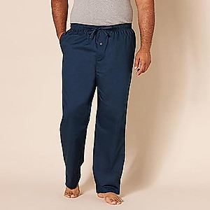 Amazon Essentials Men's Straight-Fit Woven Pajama Pant, Light Blue White Plaid, Medium